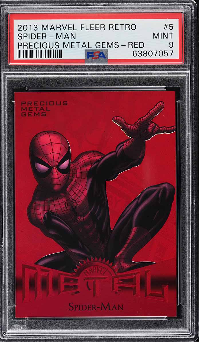 2013 Marvel Fleer Retro Precious Metal Gems PMG Red Spider-Man /100 #5 ...