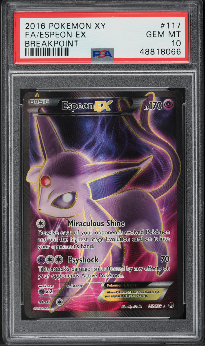 2016 Pokemon XY BREAKpoint Full Art Espeon EX #117 PSA 10 GEM MINT on Fanatics Collect
