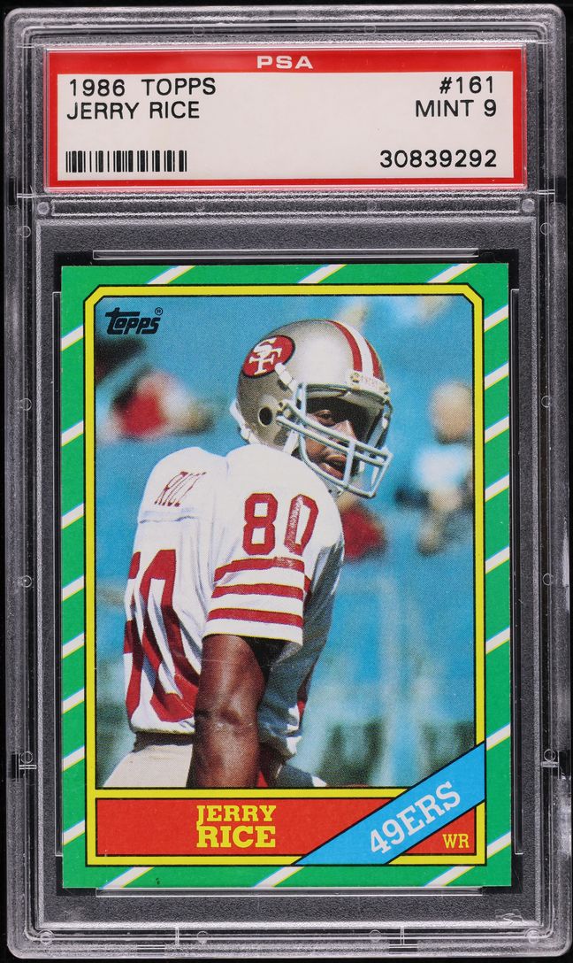 1986 Topps Football Jerry Rice ROOKIE #161 PSA 9 MINT on Fanatics Collect