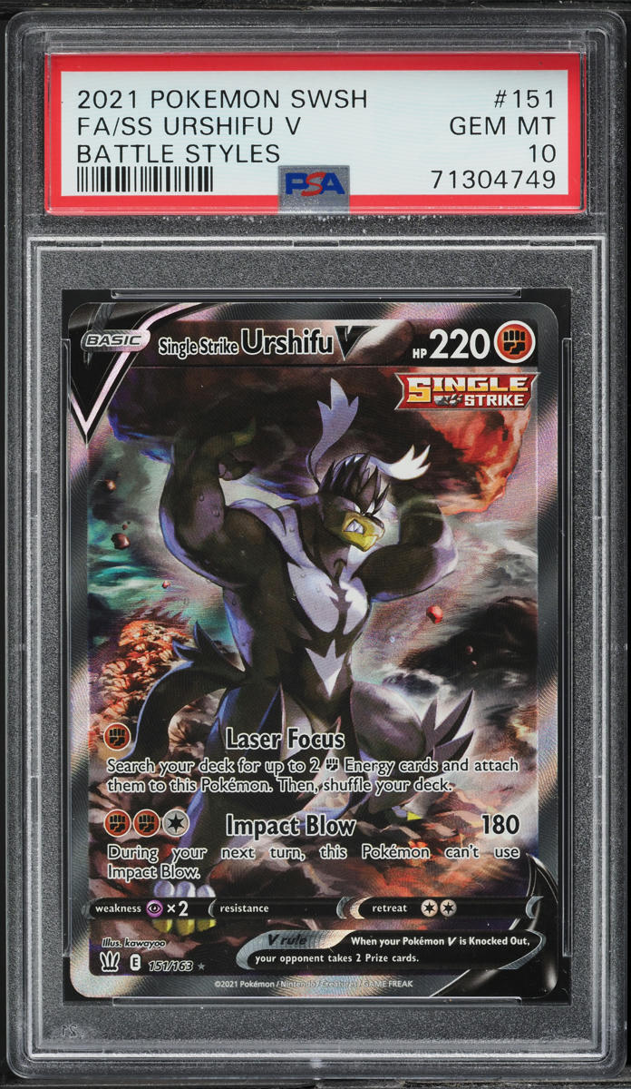 2021 Pokemon SWSH Battle Styles Single Strike Urshifu V #151 PSA 10 GEM ...