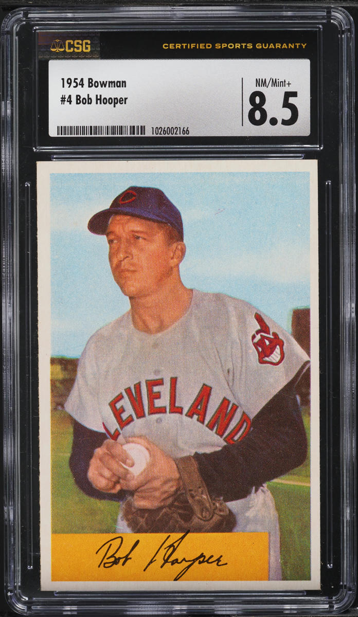 1954 Bowman Bob Hooper #4 CSG 8.5 NM-MT+ on Fanatics Collect