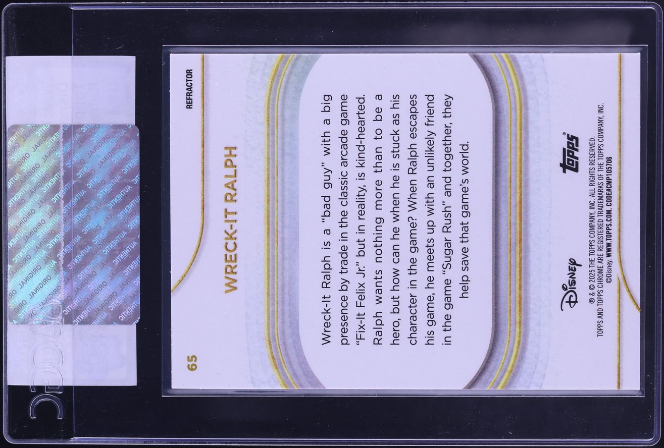 2025 Topps Chrome Disney Refractor Wreck-It Ralph #65 CGC AUTH on ...