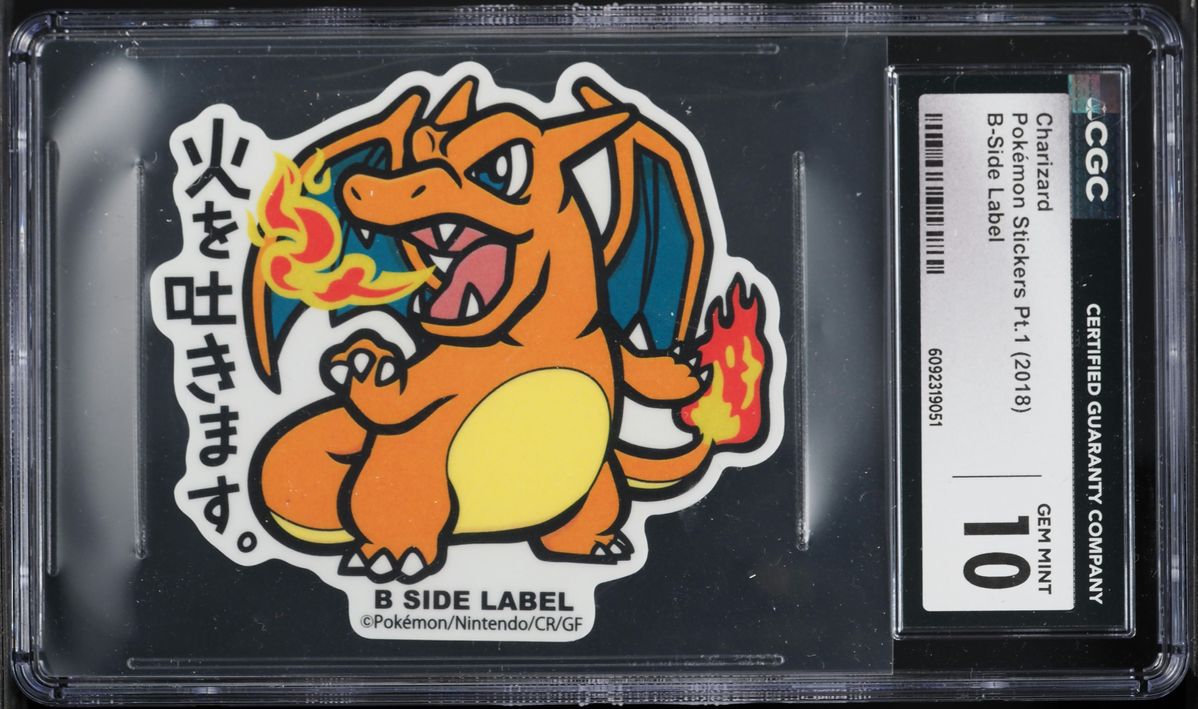 2018 Pokemon Japanese Stickers Part 1 B-Side Label Charizard CGC 10 GEM ...