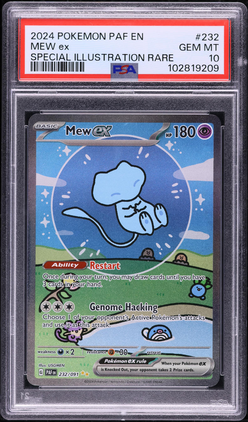 2024 Pokemon Scarlet & Violet Paldean Fates Art Rare Mew ex #232 PSA 10 ...