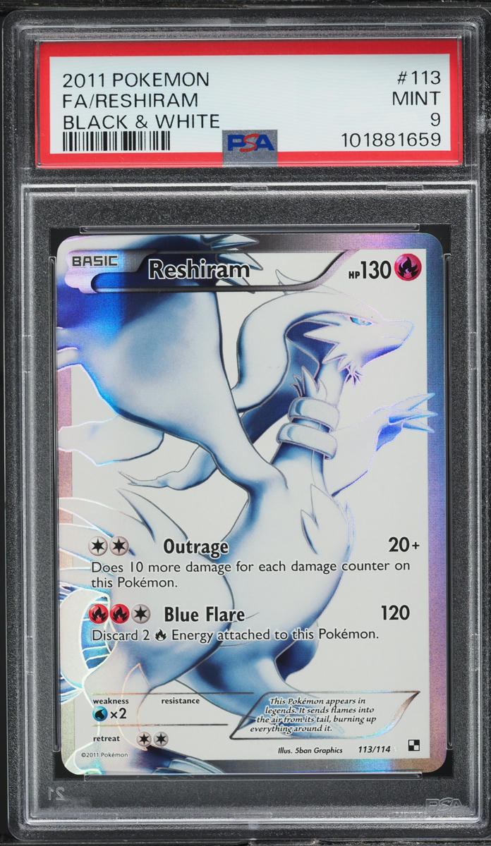 2011 Pokemon Black & White Full Art Reshiram #113 PSA 9 MINT on ...