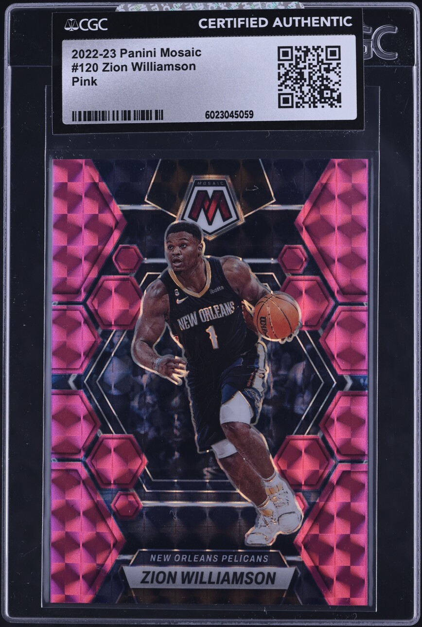 2022 Panini Mosaic Pink Zion Williamson /149 #120 CGC AUTH on Fanatics ...