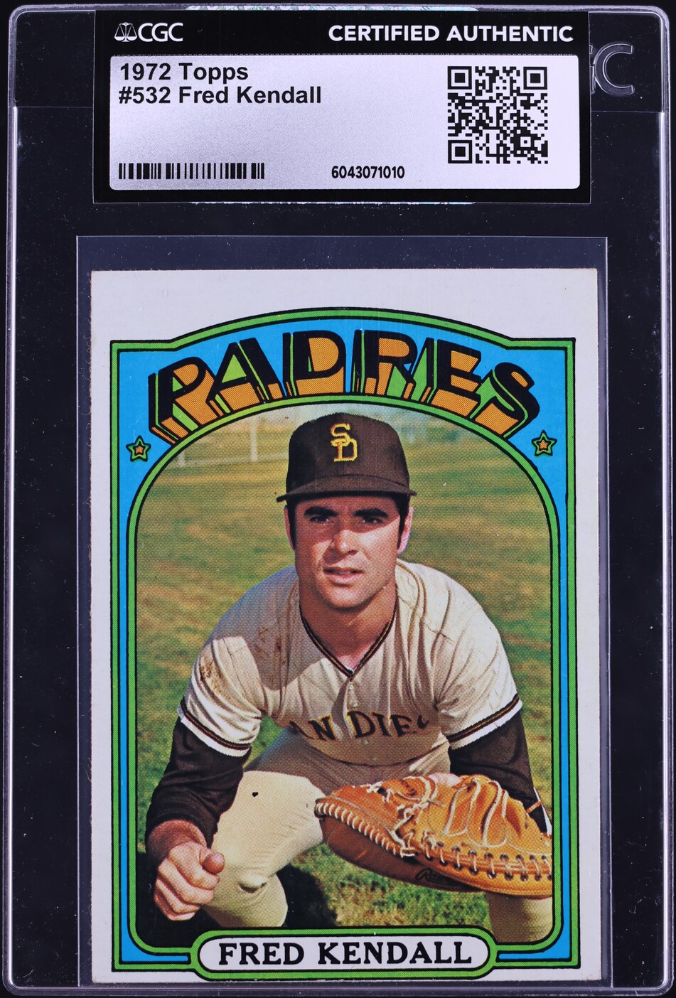 1972 Topps Fred Kendall #532 CGC AUTH on Fanatics Collect