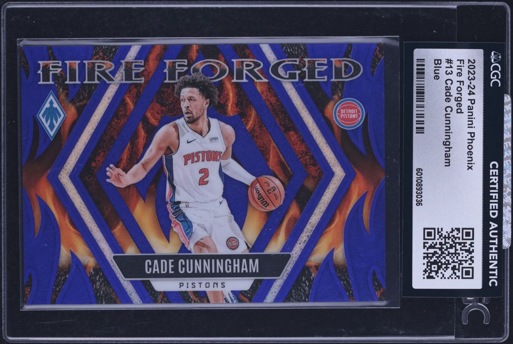 2023 Panini Phoenix Fire Forged Blue Cade Cunningham /25 #13 CGC AUTH ...