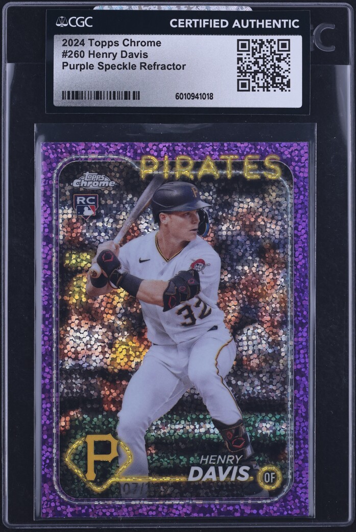 2024 Topps Chrome Purple Speckle Refractor Henry Davis ROOKIE /299 #260 ...
