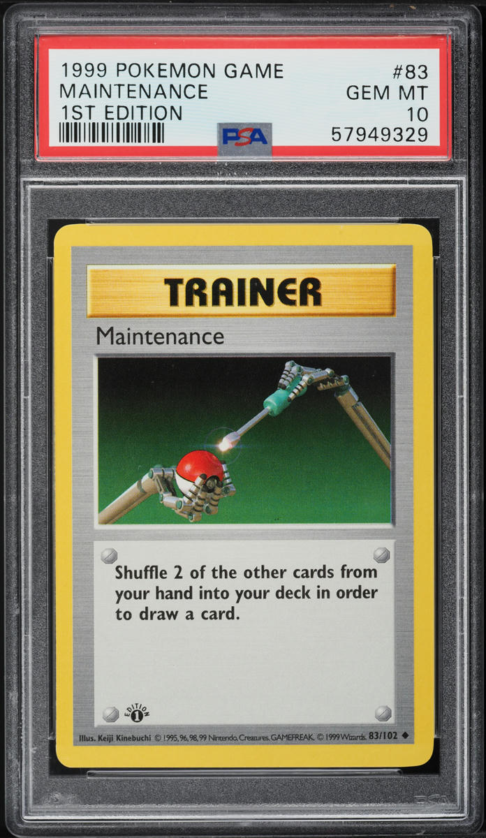 1999 Pokemon Base Set 1st Edition Maintenance #83 PSA 10 GEM MINT on ...