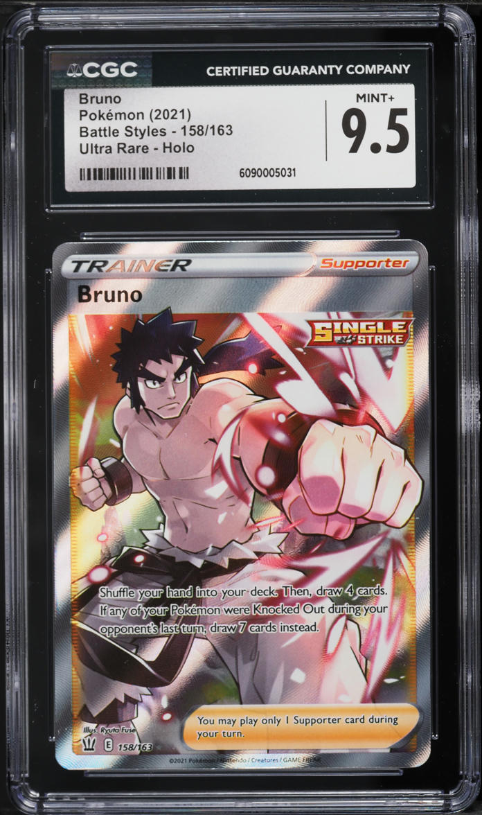 2021 Pokemon Sword & Shield Battle Styles Full Art Bruno #158 CGC 9.5 ...