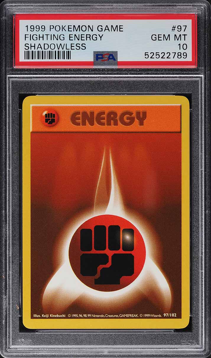 1999 Pokemon Base Set Shadowless Fighting Energy #97 PSA 10 GEM MINT on ...