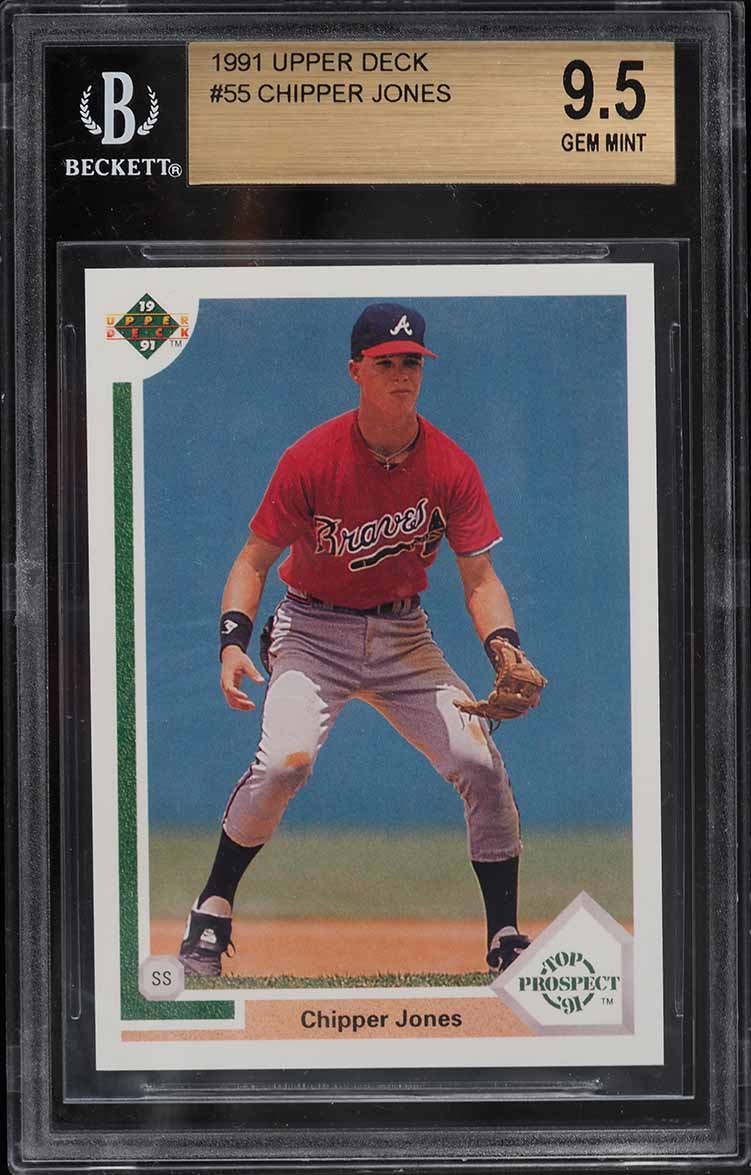 1991 Upper Deck Chipper Jones ROOKIE #55 BGS 9.5 GEM MINT on Fanatics ...
