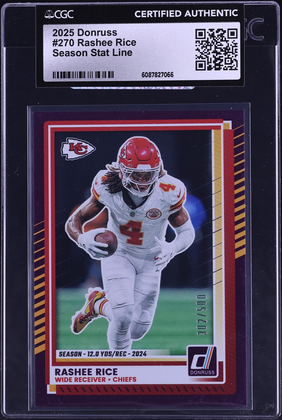 2025 Donruss Season Stat Line Rashee Rice /500 #270 CGC AUTH on ...