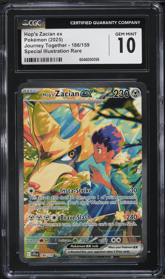 2025 Pokemon SV Journey Together SIR Hop's Zacian ex #186 CGC 10 GEM ...