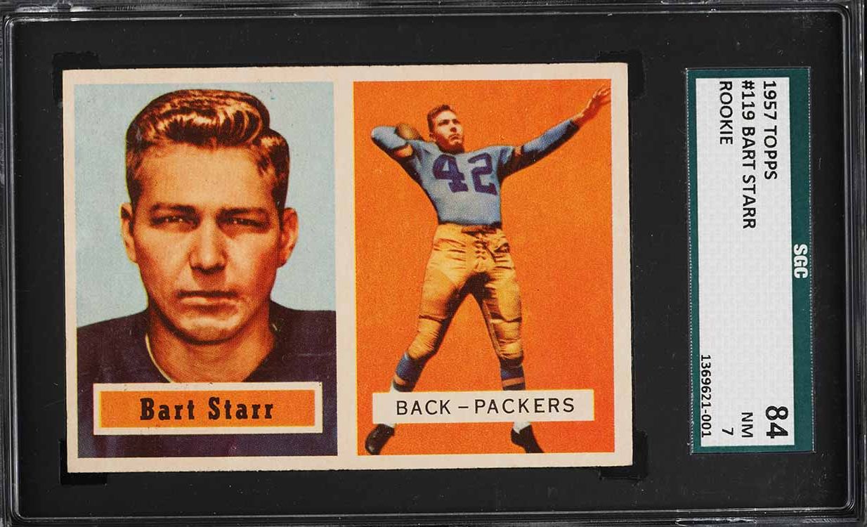 1957 Topps Football Bart Starr ROOKIE #119 SGC 7 NRMT on Fanatics Collect