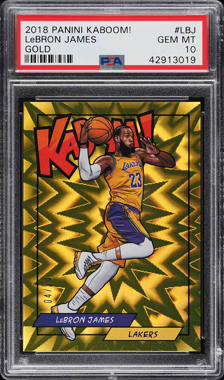 2018 Panini Kaboom! Gold LeBron James /10 #K-LBJ PSA 10 GEM MINT on ...
