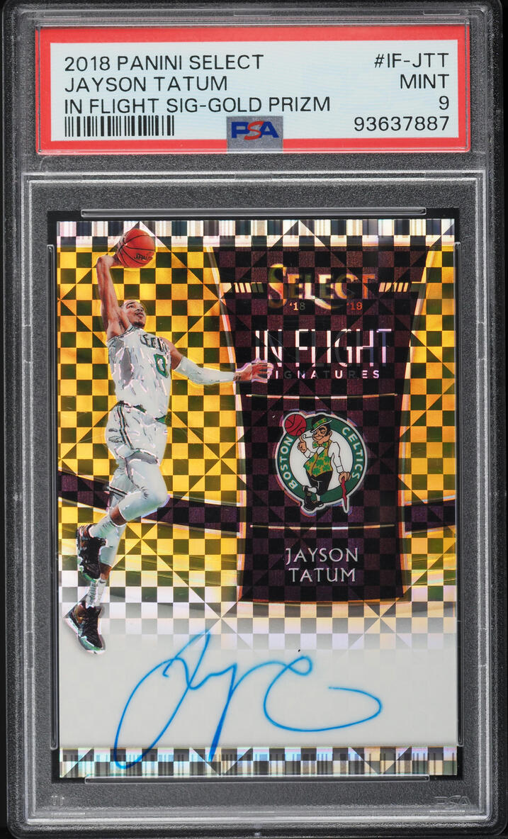 2018 Select In Flight Gold Prizm Jayson Tatum AUTO /10 #IF-JTT PSA 9 ...