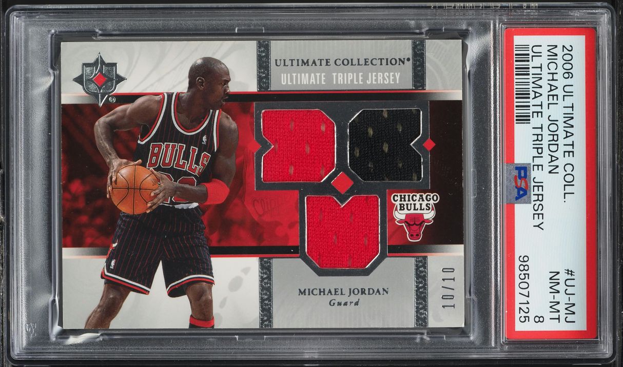 2006 Ultimate Collection Triple Michael Jordan PATCH 10/10 #UJ-MJ PSA 8 ...
