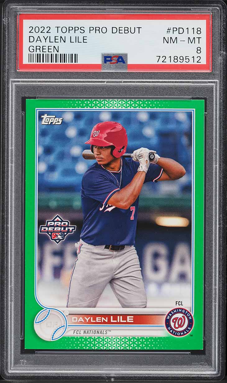 2022 Topps Pro Debut Green Daylen Lile ROOKIE /99 #PD-118 PSA 8 NM-MT ...