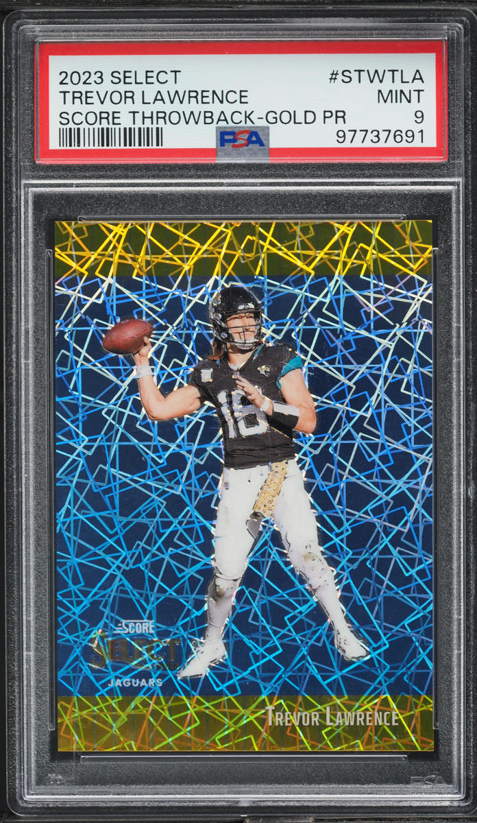 2023 Select Score Throwback Gold Prizm Trevor Lawrence #STWTLA PSA 9 ...