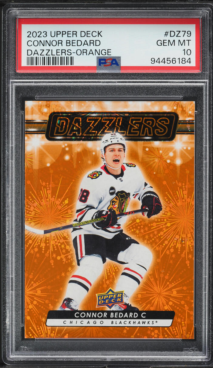 2023 Upper Deck Dazzlers Orange Connor Bedard ROOKIE #DZ-79 PSA 10 GEM ...