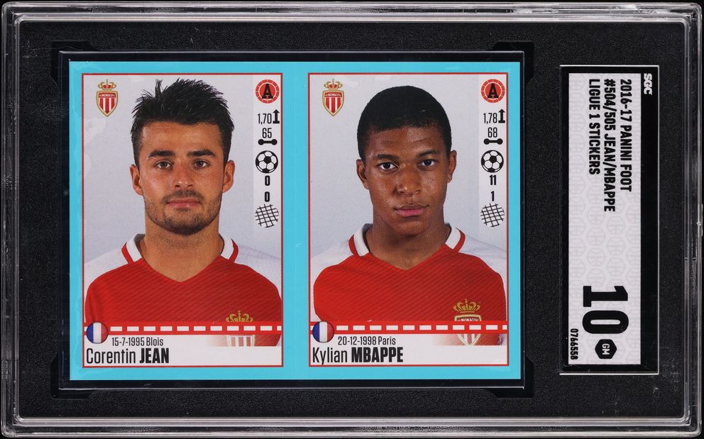 2016 Panini Foot Kylian Mbappe ROOKIE #504/505 SGC 10 GEM MINT on ...