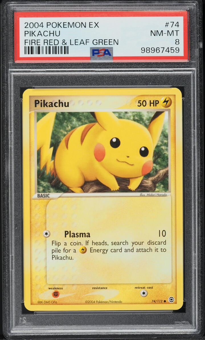 2004 Pokemon EX Fire Red & Leaf Green Pikachu #74 PSA 8 NM-MT on ...