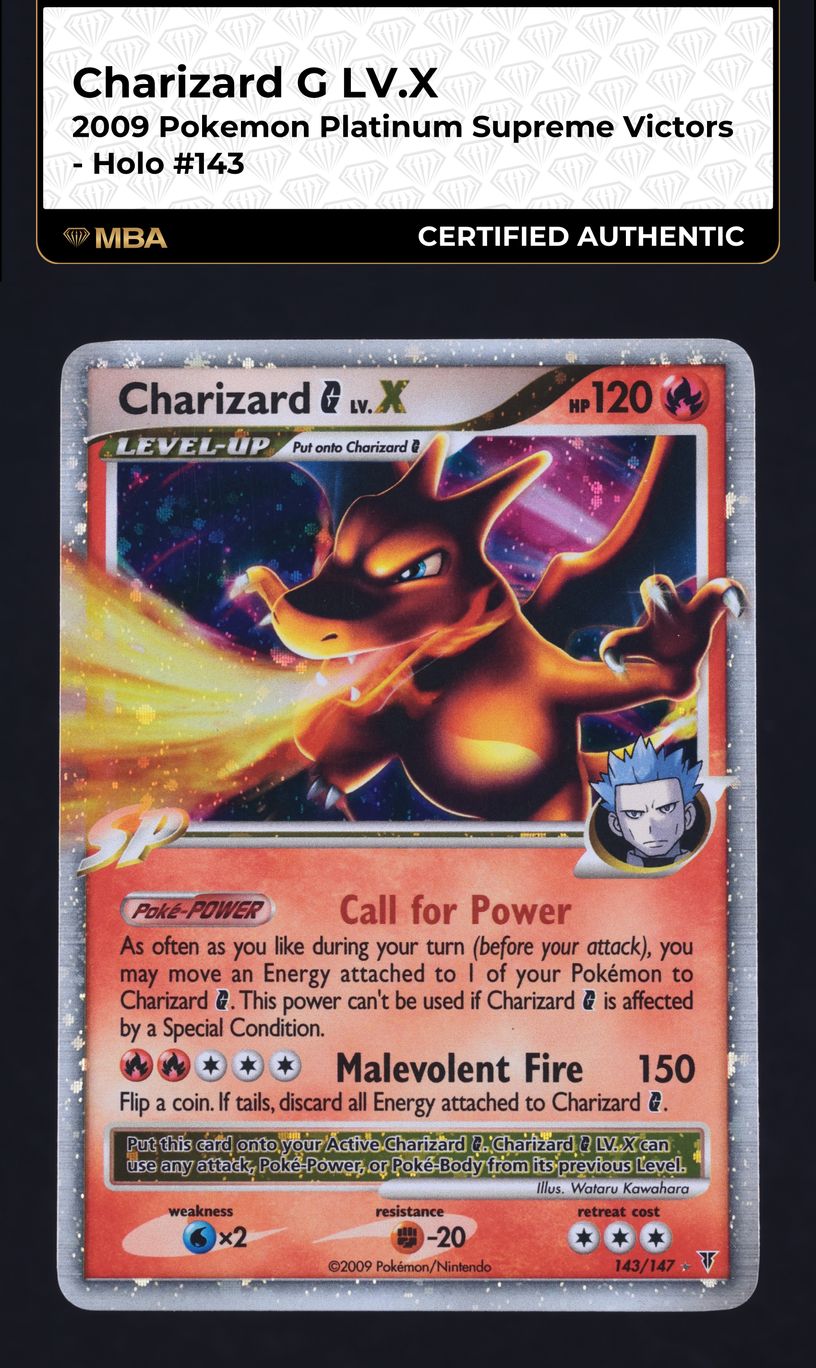 2009 Pokemon Platinum Supreme Victors Holo Charizard G LV.X #143 MBA ...