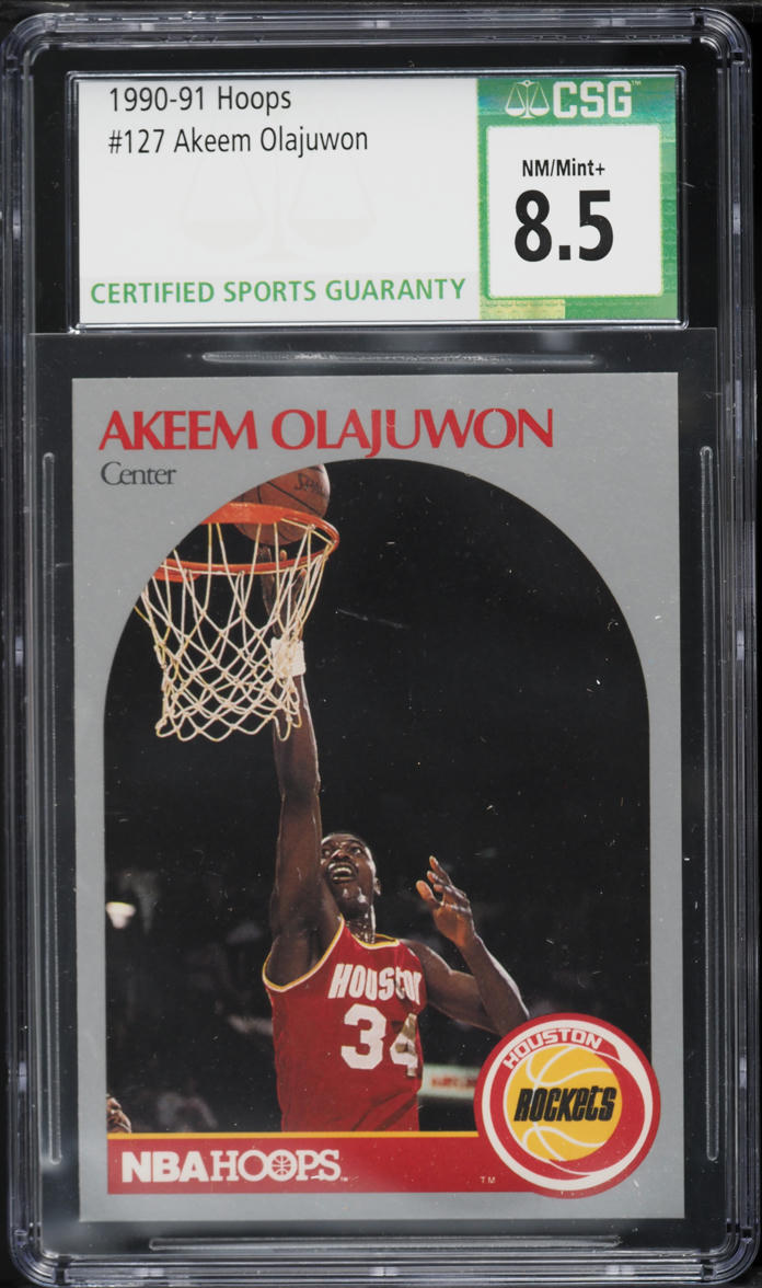1990 Hoops Akeem Olajuwon #127 CSG 8.5 NM-MT+ on Fanatics Collect