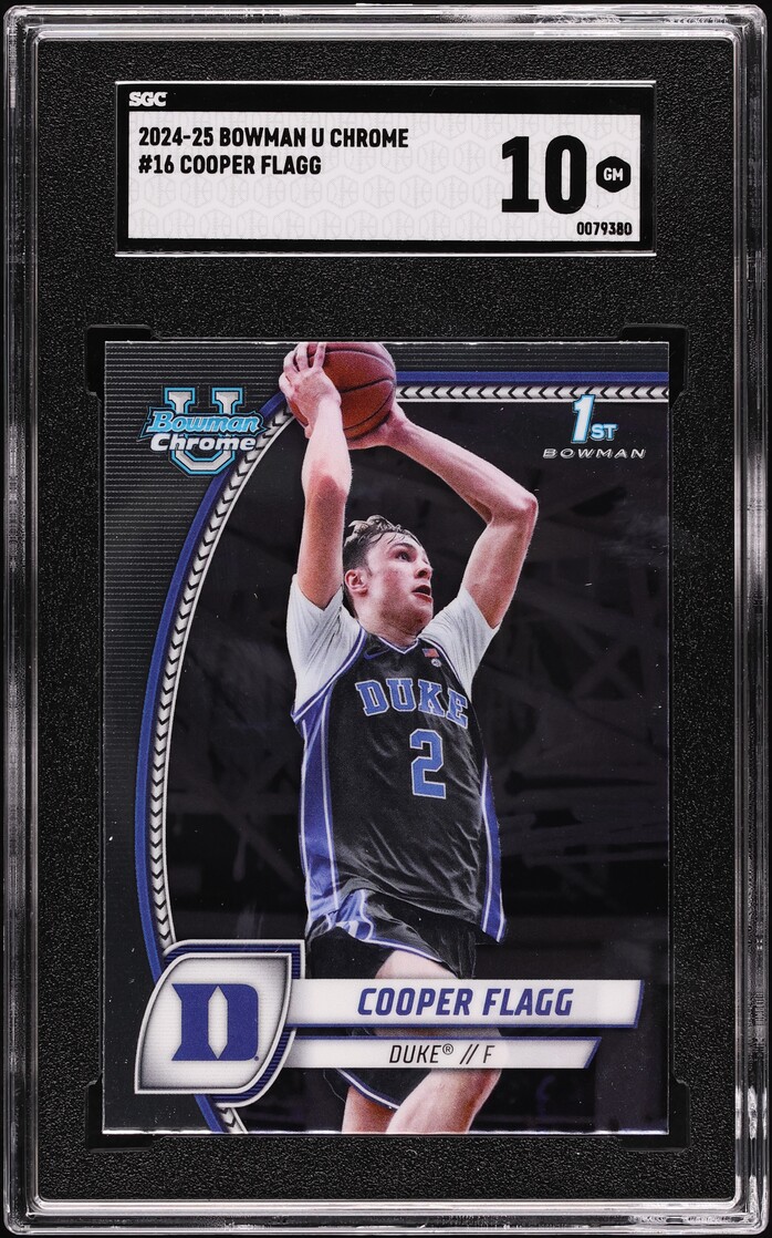 2024 Bowman Chrome University Cooper Flagg ROOKIE #16 SGC 10 GEM MINT ...