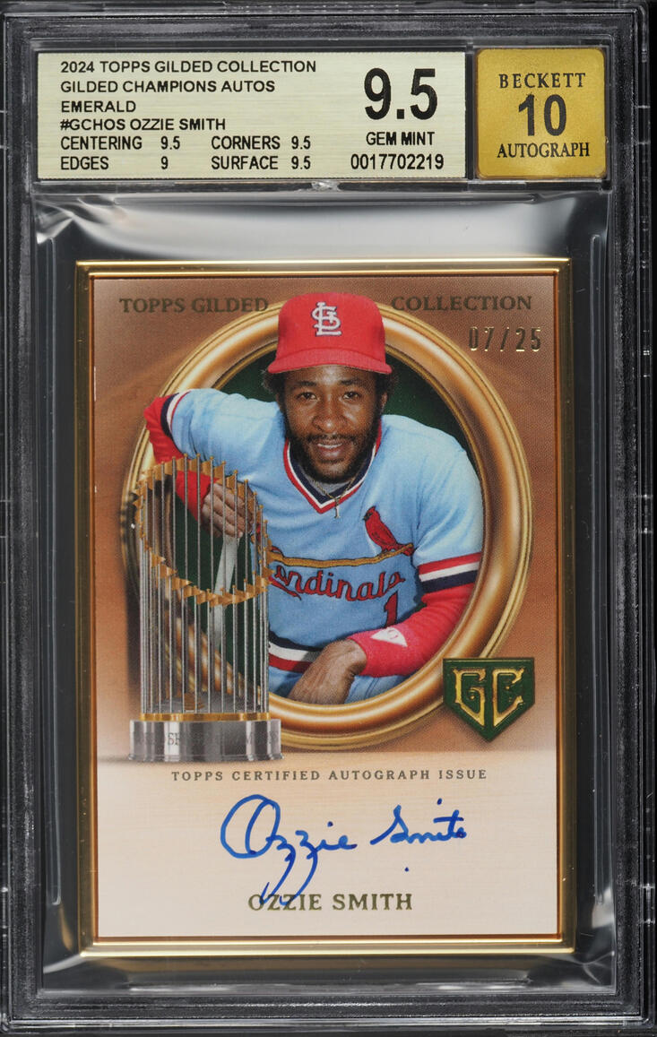 2024 Topps Gilded Champions Emerald Ozzie Smith AUTO /25 #GCH-OS BGS 9. ...