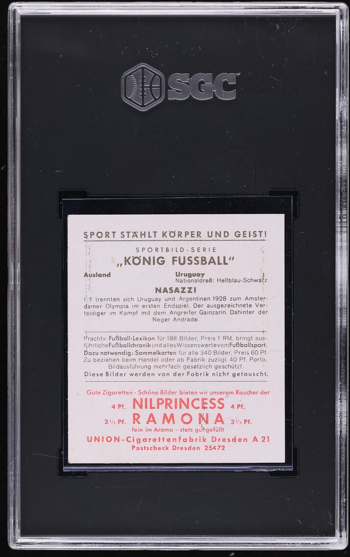 1938 Konig Fussball NIlprincess Ramona Back Jose Nasazzi SGC 4.5 VGEX+ ...