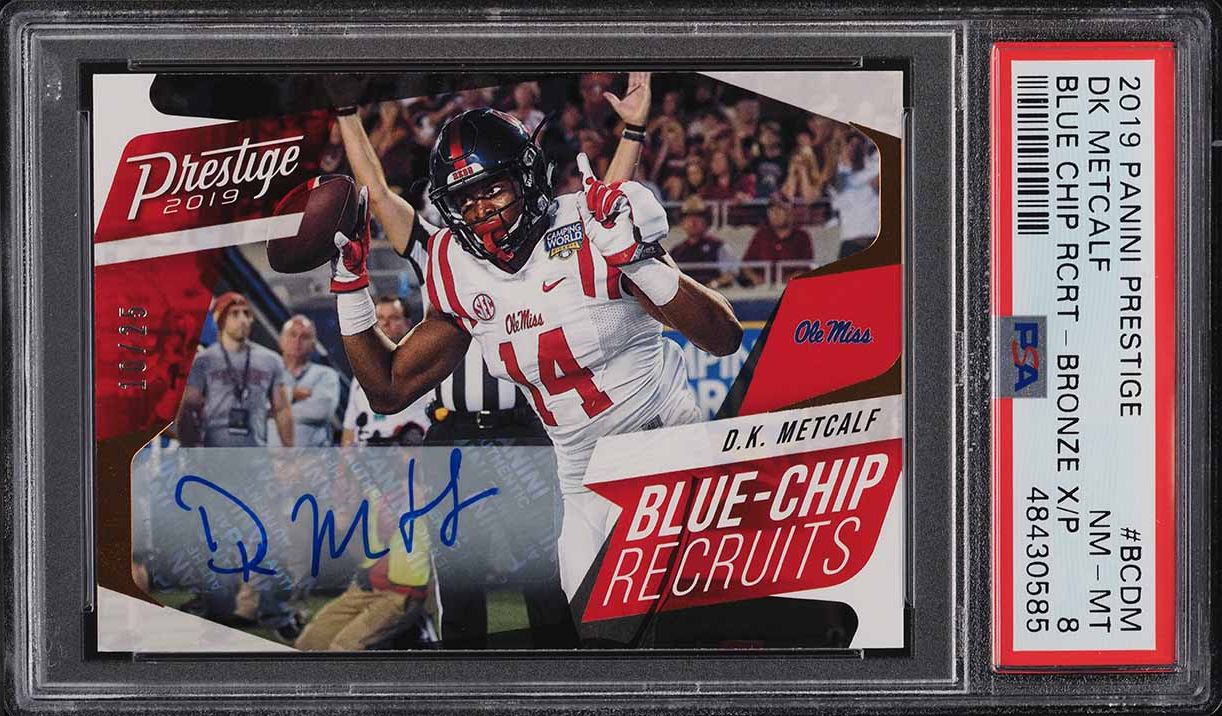 2019 Panini Prestige Blue-Chip Recruits Bronze DK Metcalf ROOKIE AUTO ...
