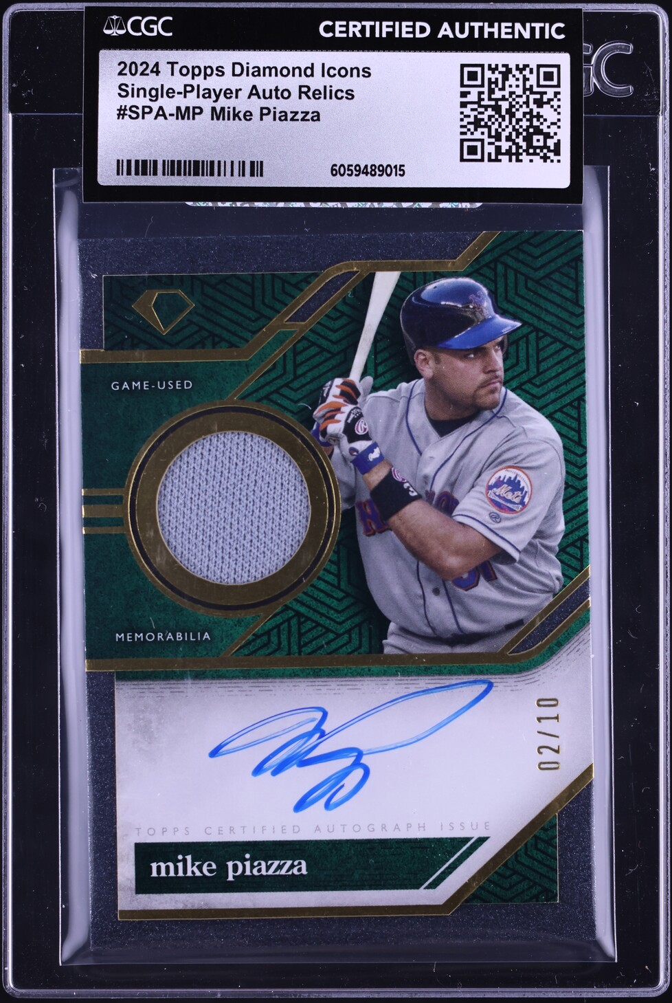 2024 Topps Diamond Icons Single-Player Mike Piazza PATCH AUTO /10 CGC ...