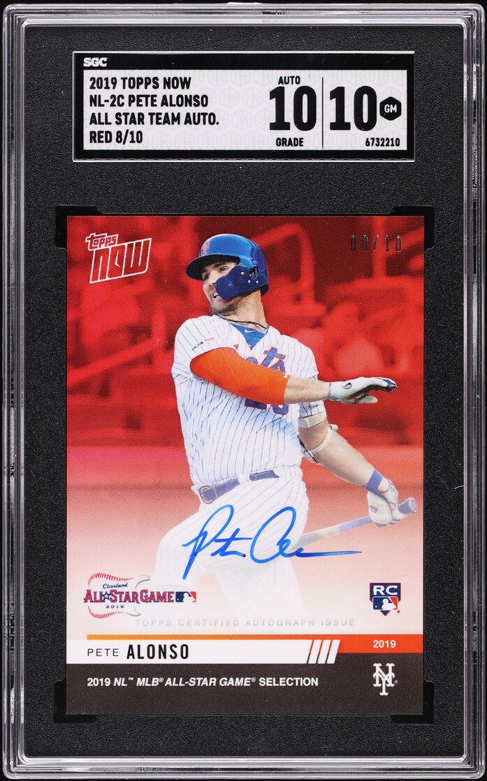 2019 Topps Now All Star Team Red Pete Alonso ROOKIE AUTO /10 #NL-2C SGC ...