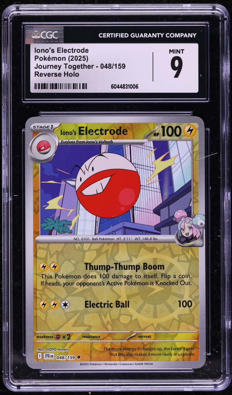 2025 Pokemon SV Journey Together Reverse Holo Iono's Electrode #48 CGC ...