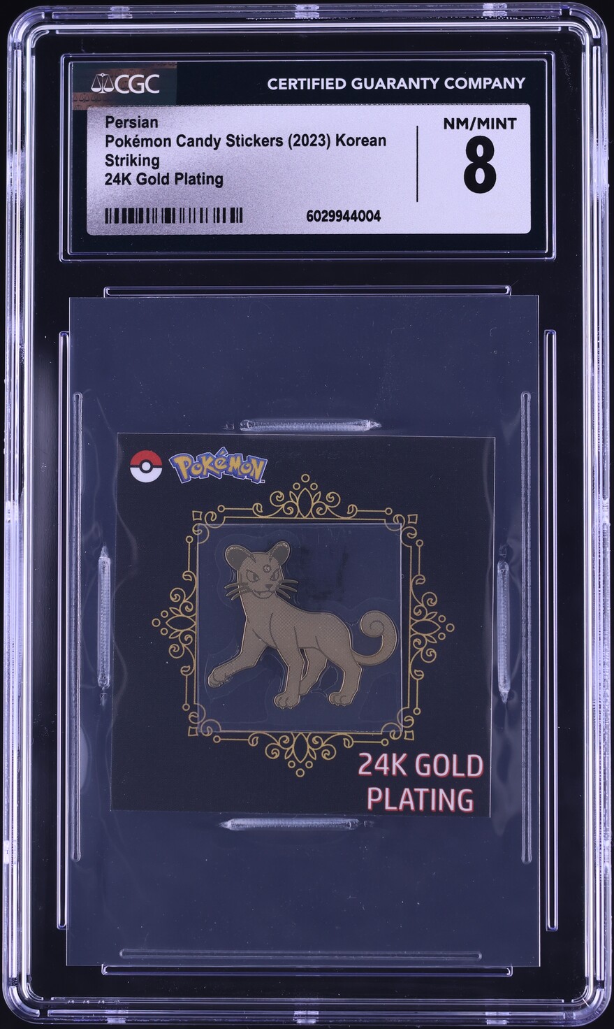 2023 Pokemon Korean Striking Candy Stickers 24K Gold Plating Persian ...