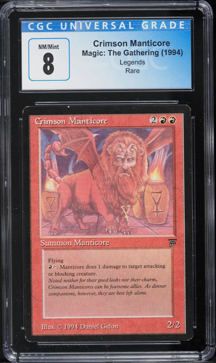 1994 Magic The Gathering MTG Legends Crimson Manticore R R CGC 8 NM-MT ...