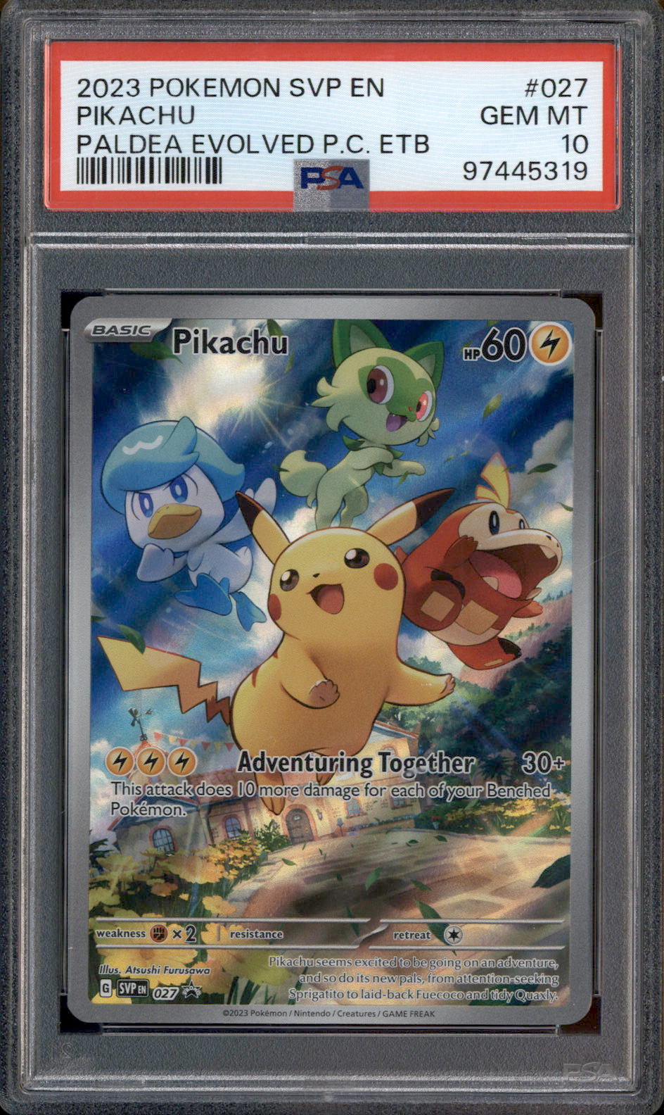 2023 Pokemon SVP EN Paldea Evolved ETB #027 Pikachu PSA 10 on Fanatics ...