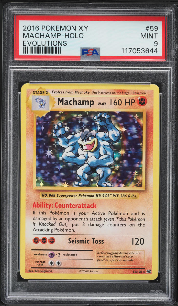 2016 Pokemon XY Evolutions Holo Machamp #59 PSA 9 MINT on Fanatics Collect