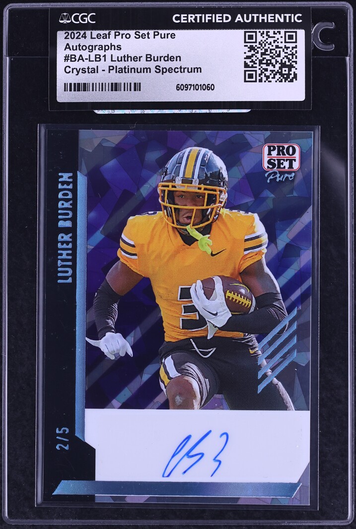 2024 Leaf Pro Set Pure Crystal Platinum Spectrum Luther Burden ROOKIE ...