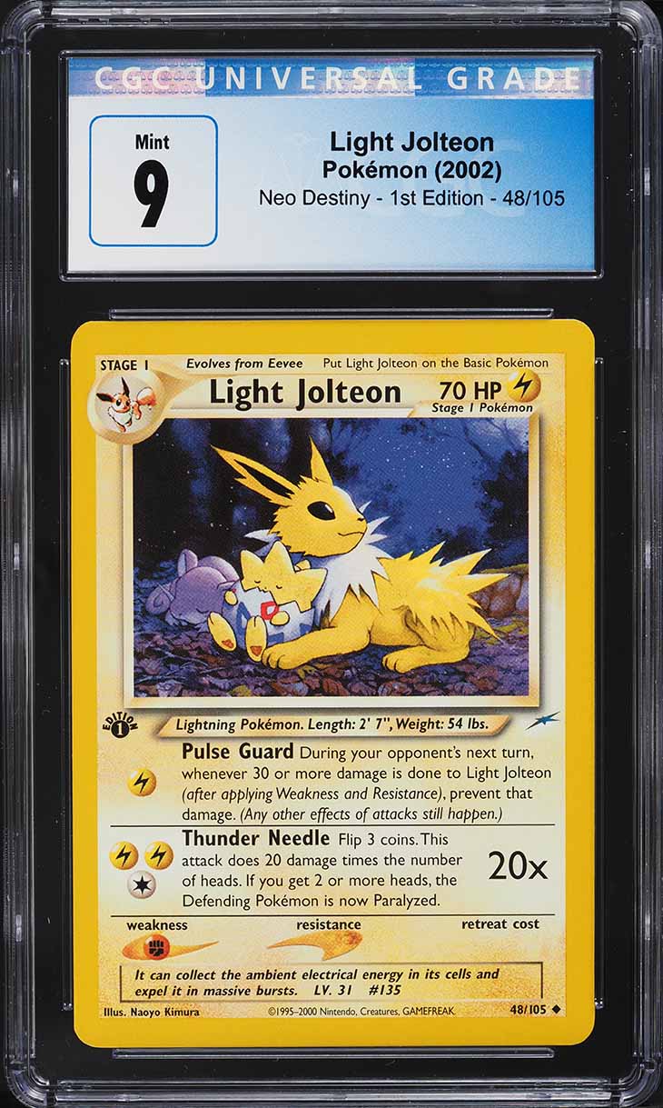 2002 Pokemon Neo Destiny 1st Edition Light Jolteon #48 CGC 9 MINT on ...