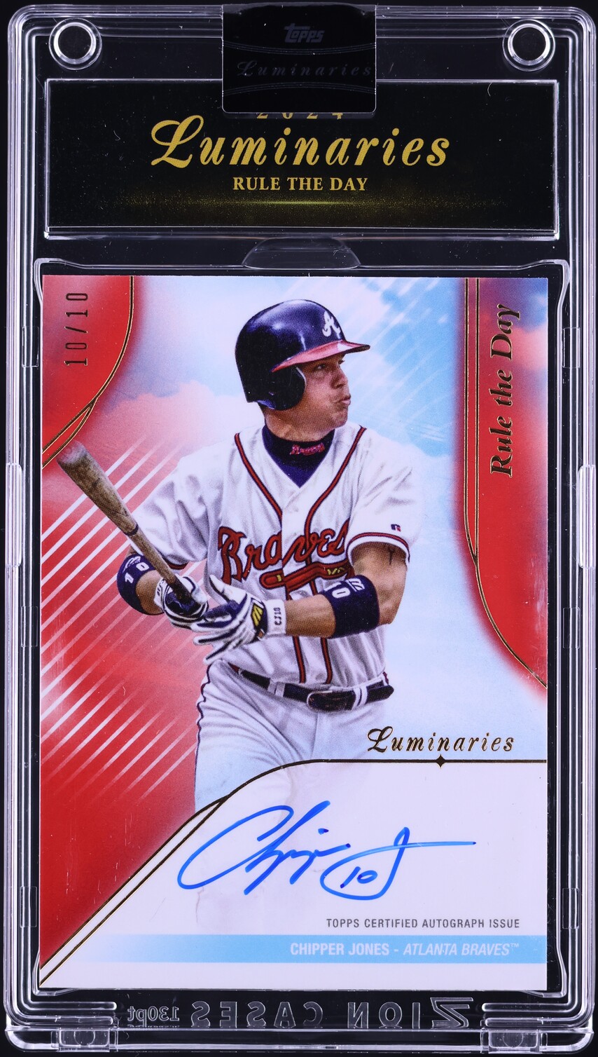 2024 Topps Luminaries Rule The Day Red Chipper Jones AUTO 10/10 #RD-CJ ...