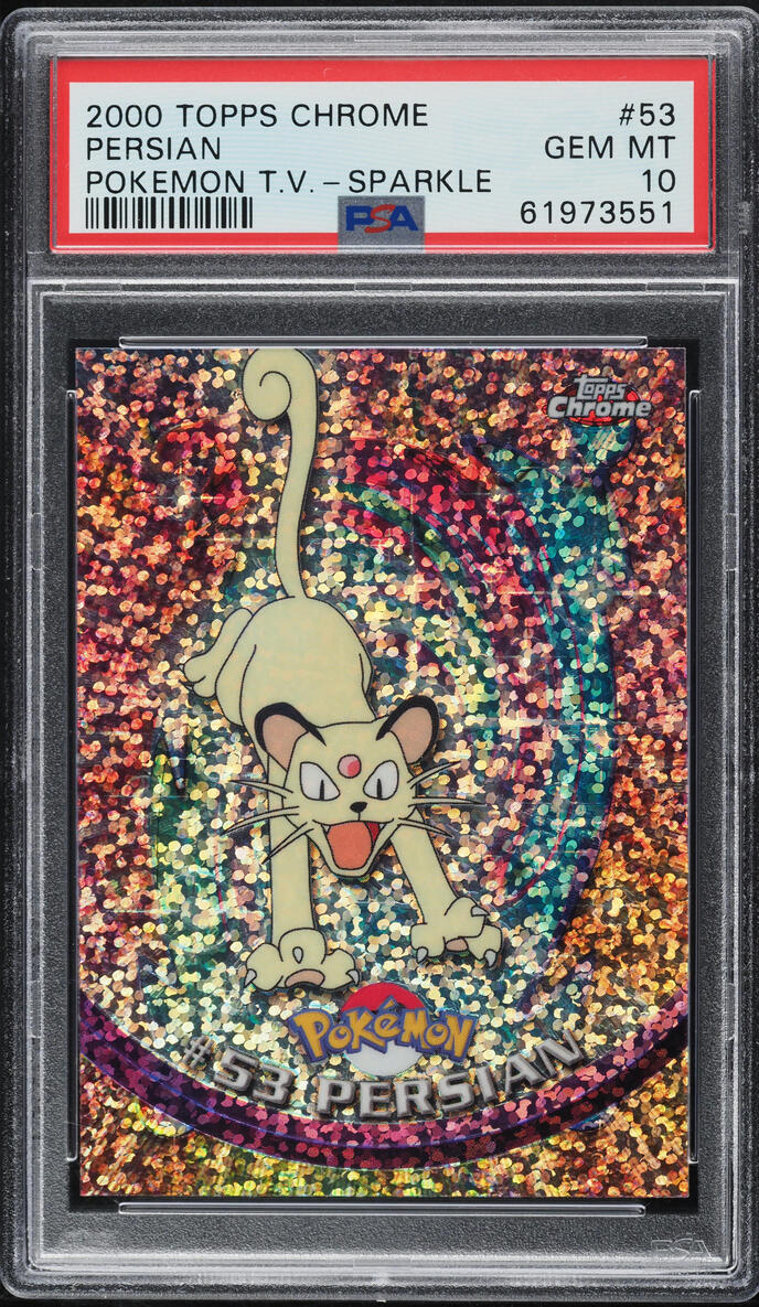 2000 Topps Chrome Pokemon Series 1 Sparkle Persian #53 PSA 10 GEM MINT on Fanatics Collect