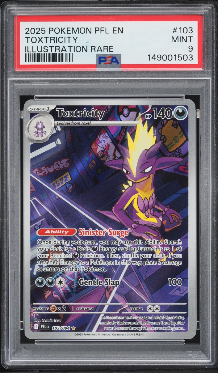 2025 Pokemon Mega Evolution Phantasmal Flames IR Toxtricity #103 PSA 9 ...