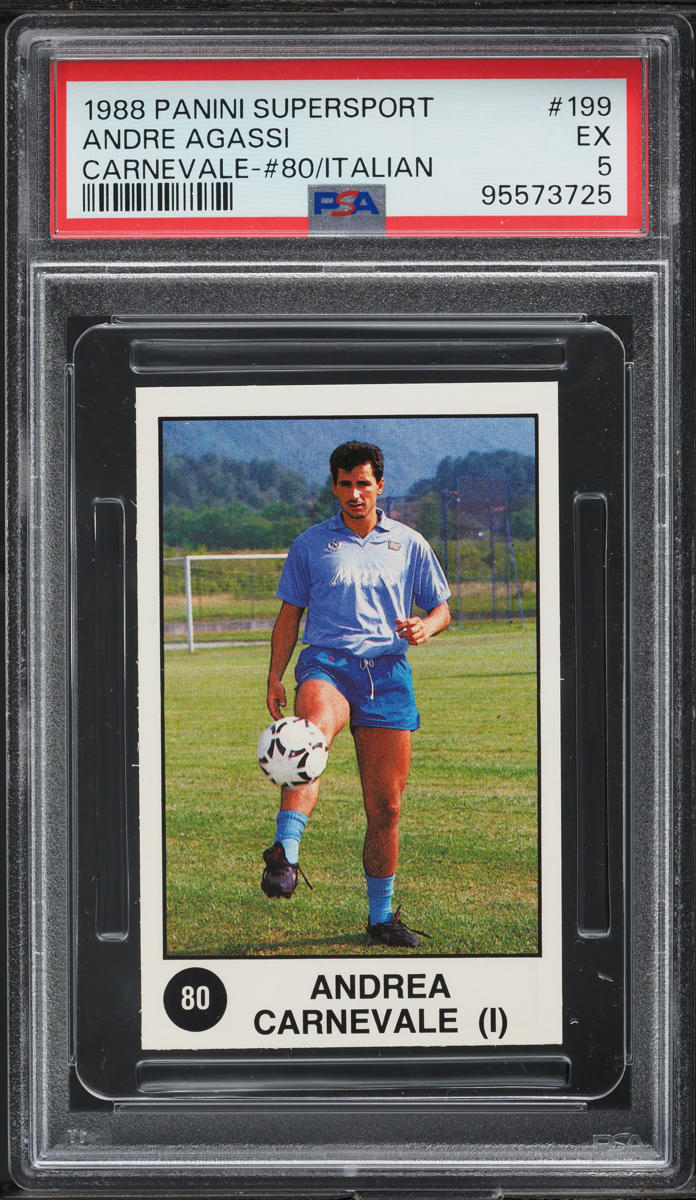 1988 Panini Supersport Italian Andrea Carneval Andre Agassi ROOKIE #199 ...