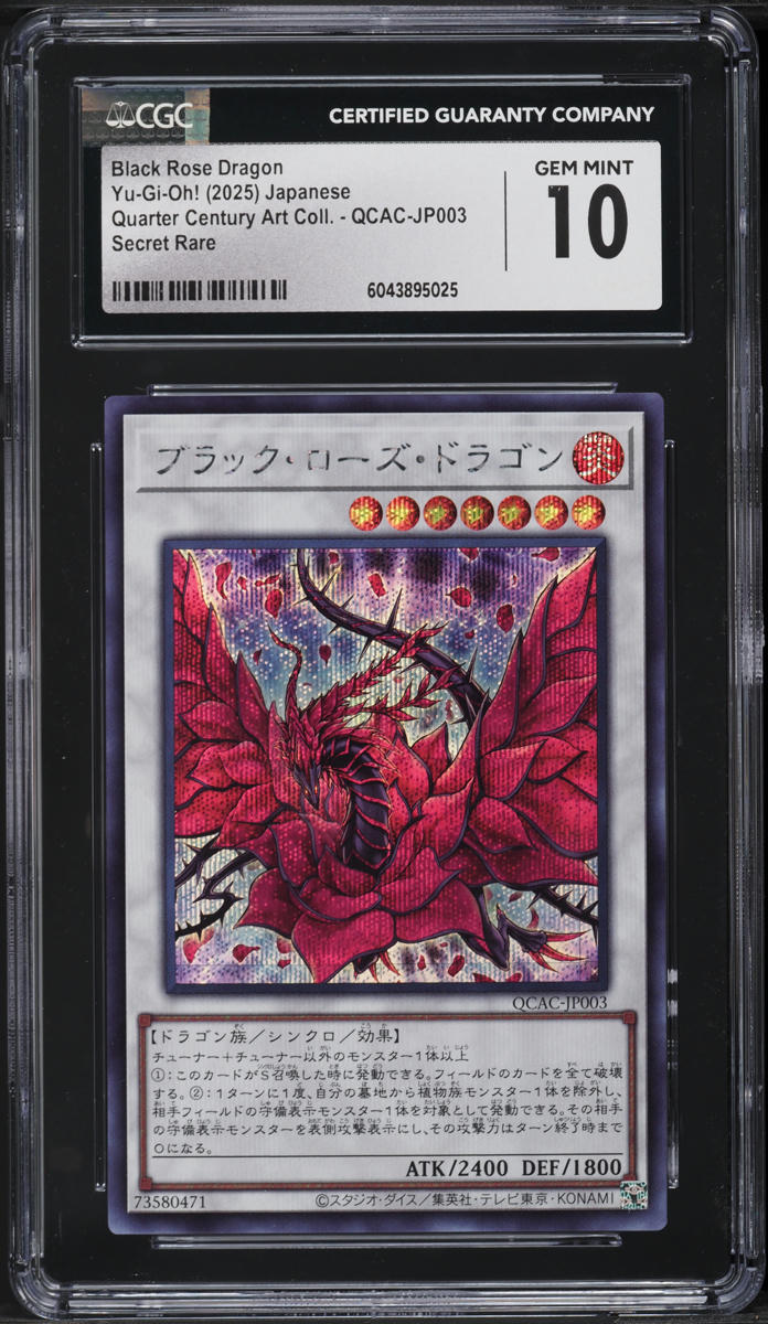 2025 Yu-Gi-Oh! Japanese QCAC Alt Art Black Rose Dragon #QCAC-JP003 CGC 10 GEM on Fanatics Collect