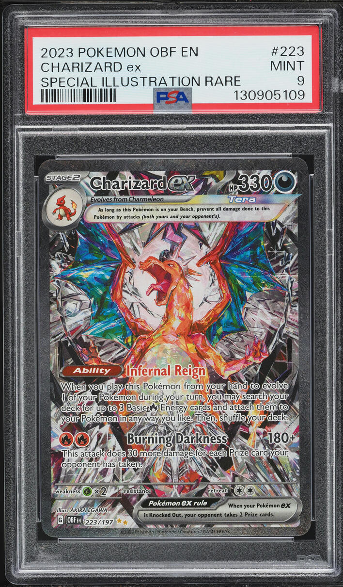 2023 Pokemon Scarlet & Violet Obsidian Flames SIR Charizard Ex #223 PSA ...