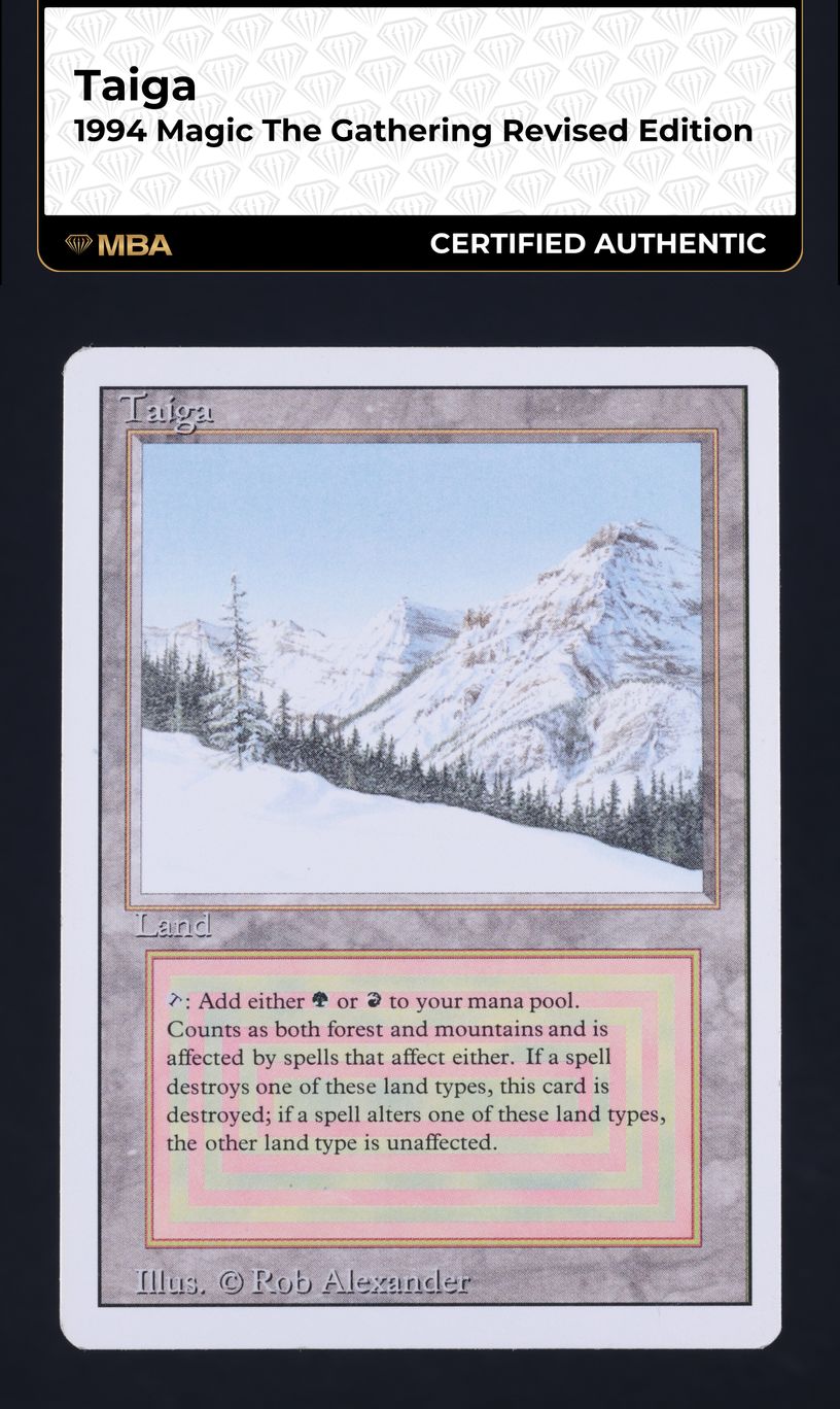 1994 Magic The Gathering MTG Revised Taiga MBA AUTH on Fanatics Collect